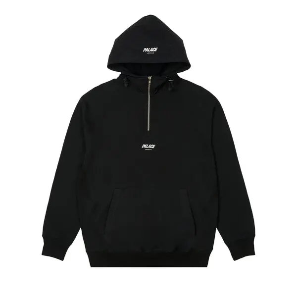 PALACE 1/4 Zip Cotton Panel - Black