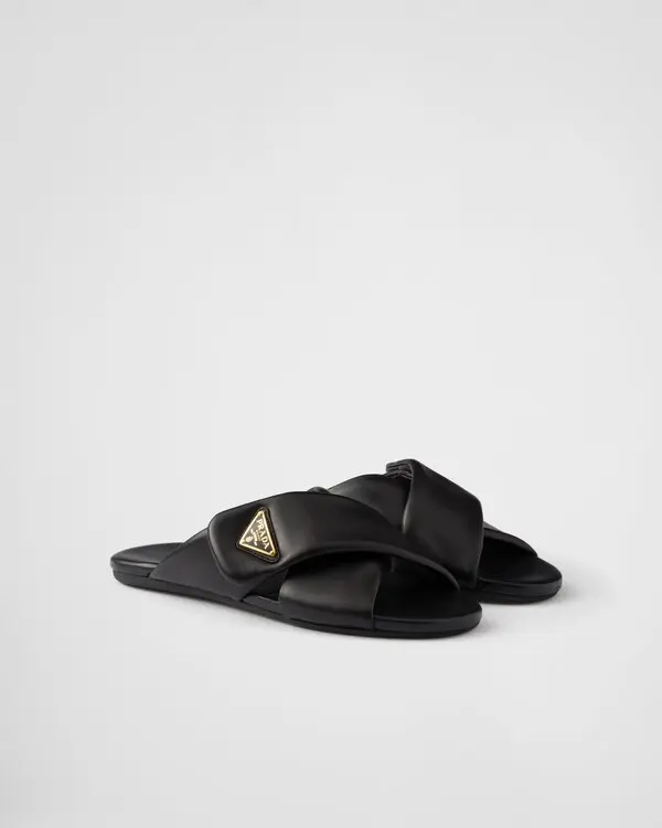 Prada Padded Nappa Leather Slides