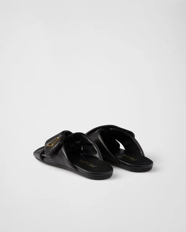 Prada Padded Nappa Leather Slides