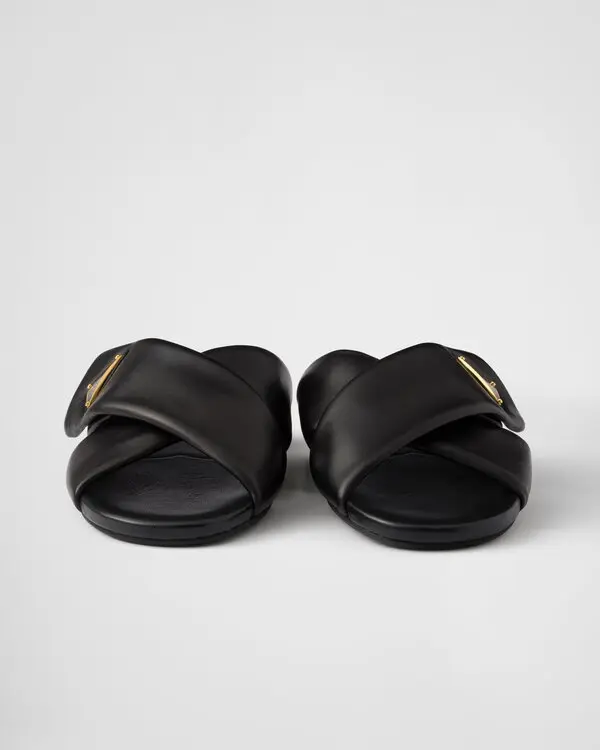 Prada Padded Nappa Leather Slides
