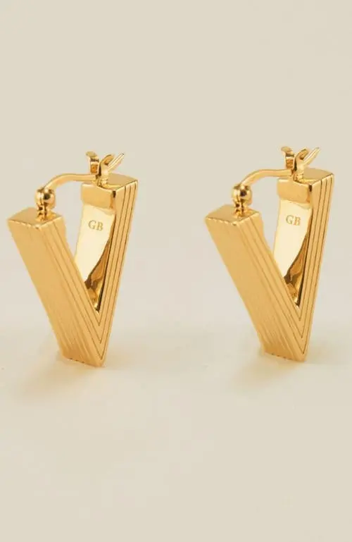 GWEN BELOTI Lina Boxy Triangle Hoop Earring - Gold