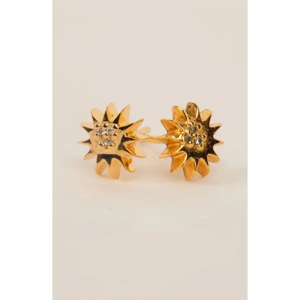 GWEN BELOTI Starburst Stud Earrings - Gold