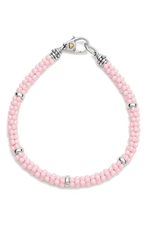 Lagos Signature Caviar Beaded Station Bracelet - Pink