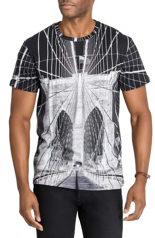 BROOKLYN BRIGADE Slim Fit Brooklyn Bridge Crew T-shirt - Black