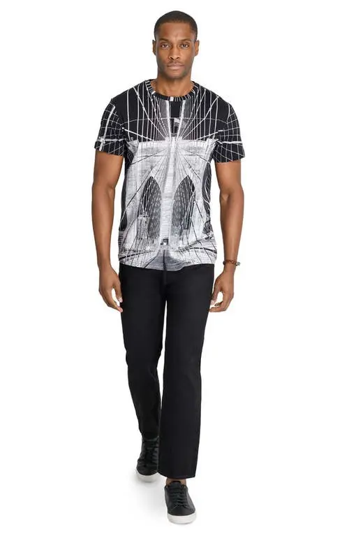 BROOKLYN BRIGADE Slim Fit Brooklyn Bridge Crew T-shirt - Black