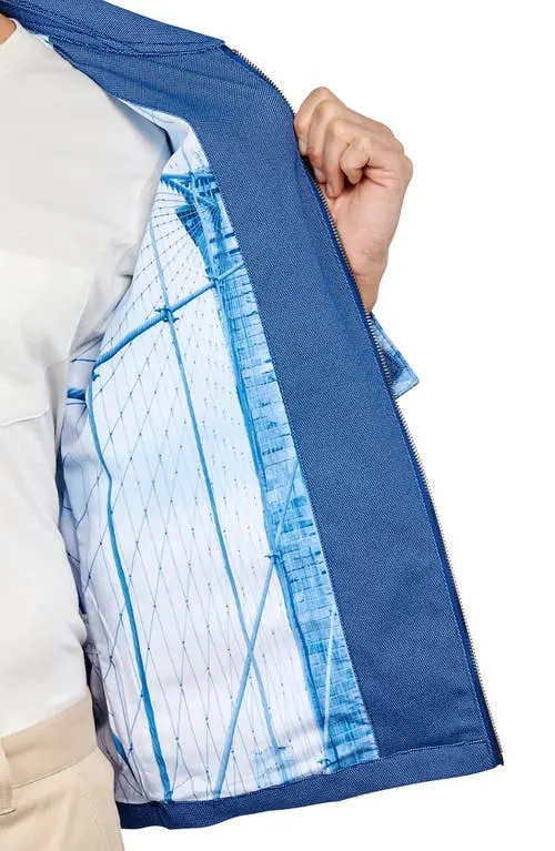BROOKLYN BRIGADE Slim Fit Twill Jacket - Blue