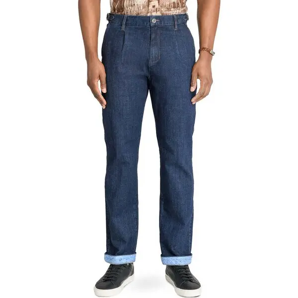 BROOKLYN BRIGADE Slim Fit Pleated Pants - Navy