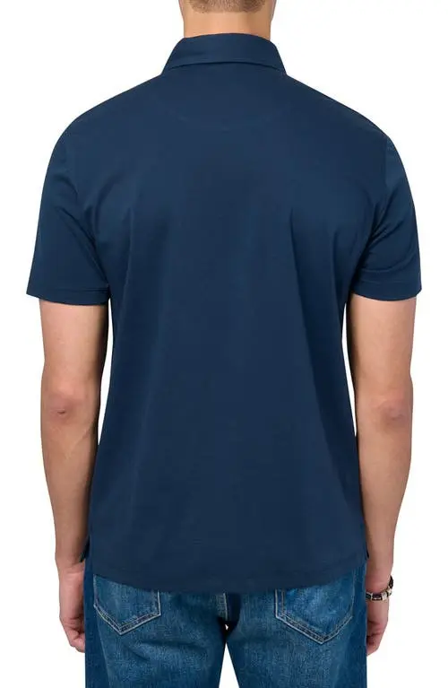 BROOKLYN BRIGADE Slim Fit Solid Short Sleeve Polo - Navy