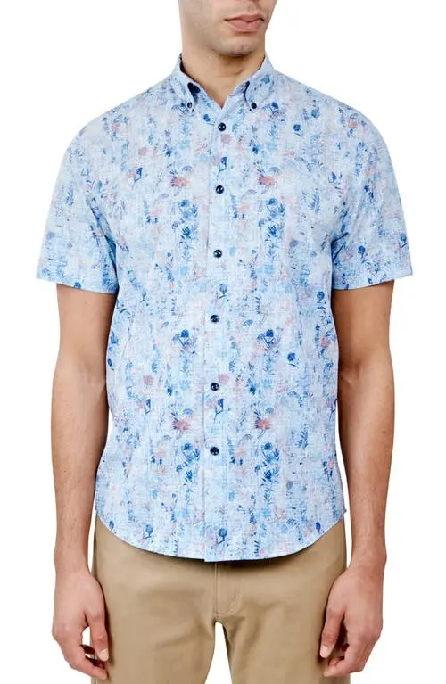 BROOKLYN BRIGADE Slim Fit Barlow Vintage Floral 4-way Stretch Performance Short Sleeve Shirt