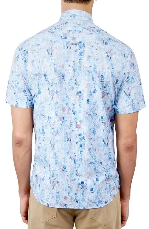 BROOKLYN BRIGADE Slim Fit Barlow Vintage Floral 4-way Stretch Performance Short Sleeve Shirt