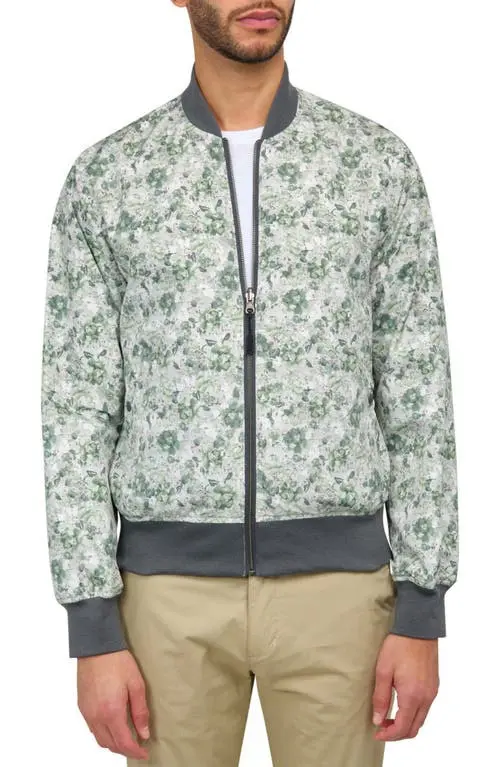 BROOKLYN BRIGADE Slim Fit Floral Reversible Bomber Jacket - Beige