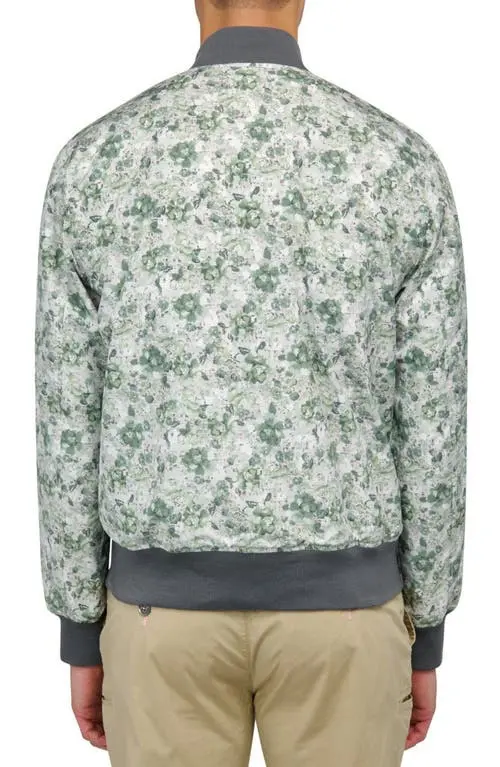 BROOKLYN BRIGADE Slim Fit Floral Reversible Bomber Jacket - Beige