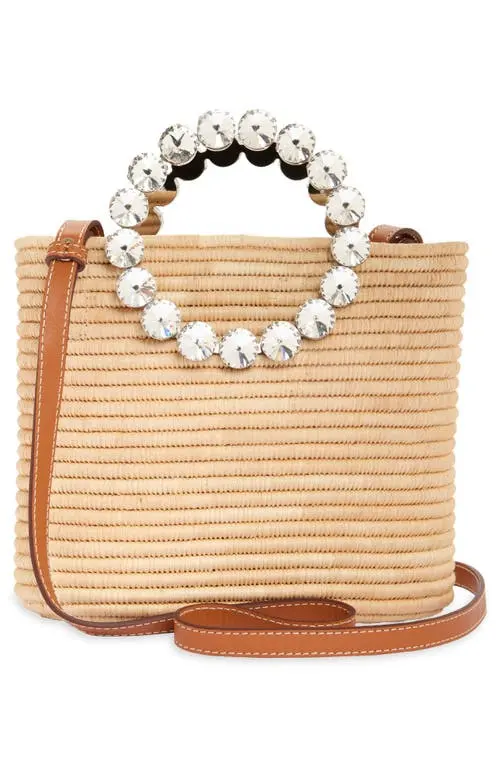 L’ALINGI Small Eternity Crystal Embellished Raffia Tote