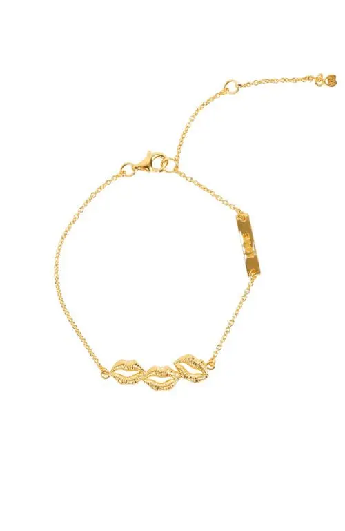 GWEN BELOTI Lip Love Charm Bracelet - Gold