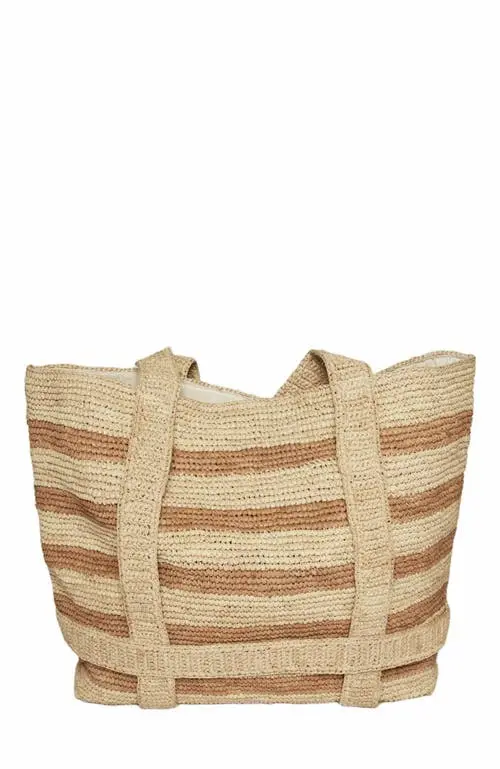 Hat Attack The Original Straw Traveler Bag - Natural/toast Stripe
