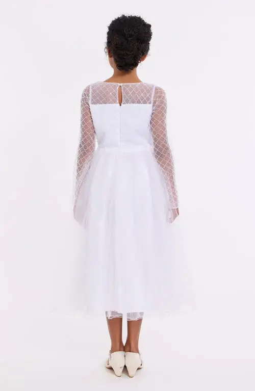 IRIS & IVY Embroidered Cap Sleeve Communion Dress