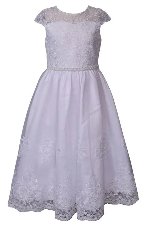IRIS & IVY Embroidered Cap Sleeve Communion Dress