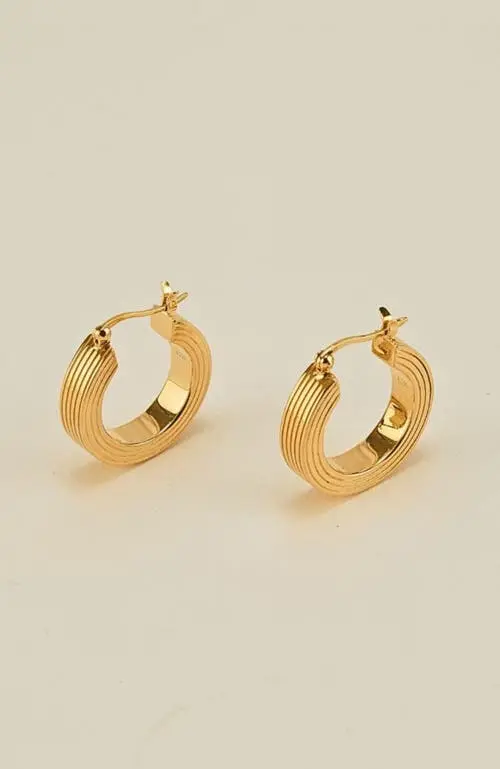 GWEN BELOTI Lina Boxy Round Hoop Earrings - Gold