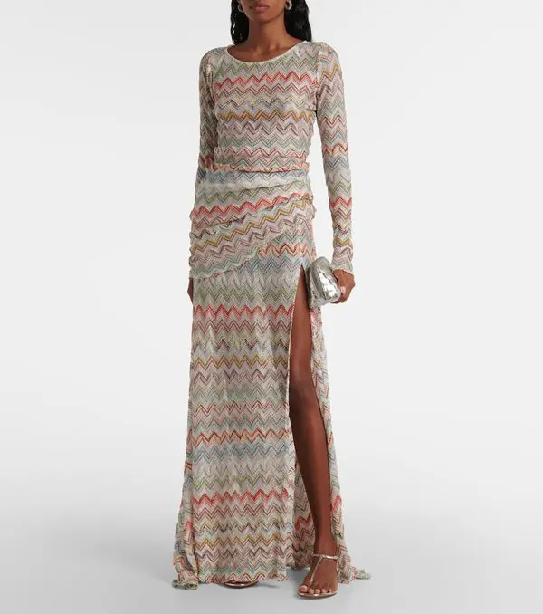 Missoni Zigzag Metallic Maxi Skirt - Multicoloured
