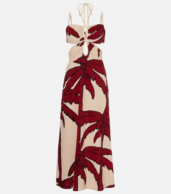 Johanna Ortiz Printed Cutout Midi Dress - Neutrals