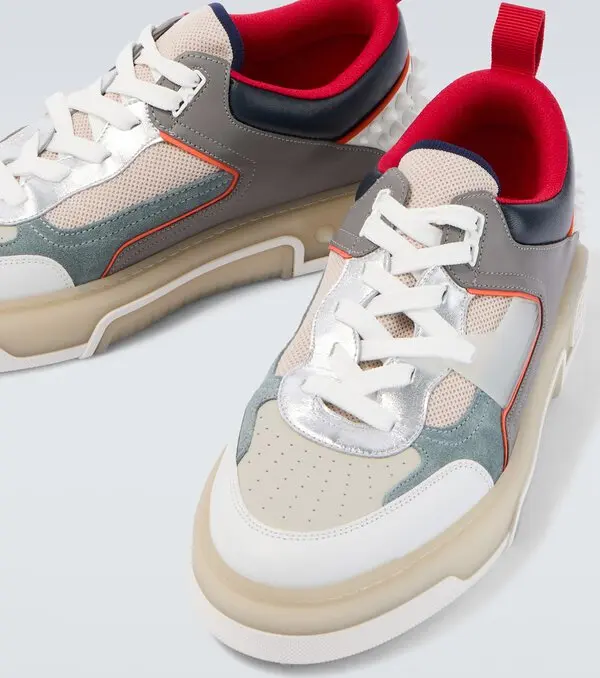 CHRISTIAN LOUBOUTIN Astroloubi Spiked Leather Sneakers - Multicoloured