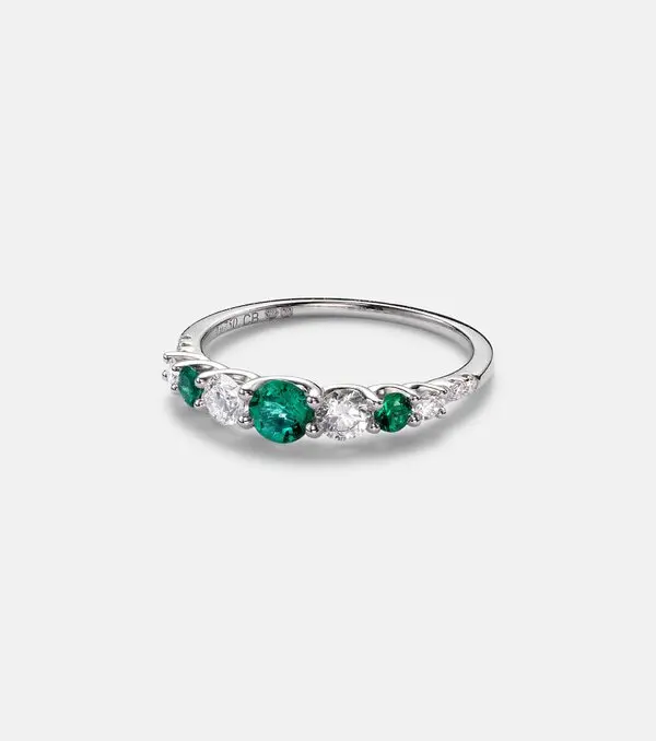 BUCHERER FINE JEWELLERY Classics White Gold Ring With Emeralds And Diamonds - Silver