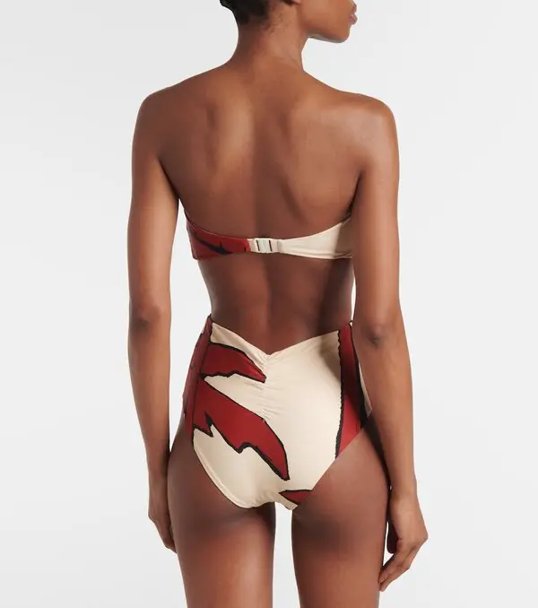 Johanna Ortiz Printed High-rise Bikini Bottom - Neutrals