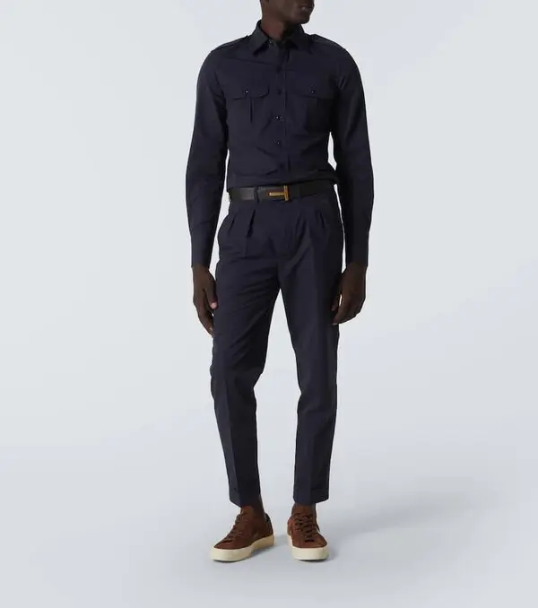 TOM FORD Cambridge Logo Suede Sneakers