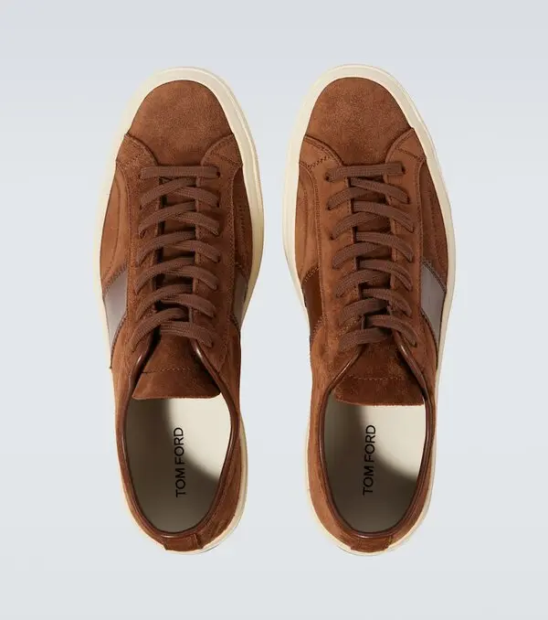 TOM FORD Cambridge Logo Suede Sneakers