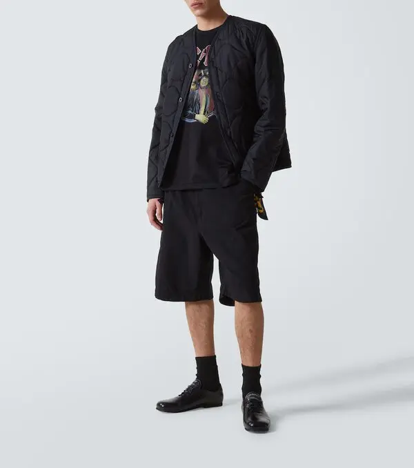 Junya Watanabe Ac/dc Printed Caped Cotton Jersey T-shirt - Multicoloured