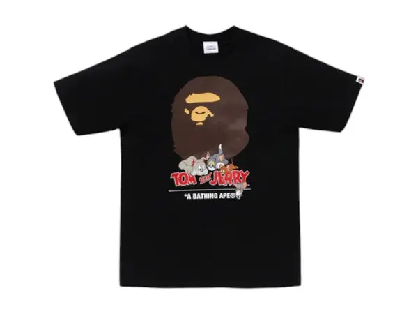 A BATHING APE X Tom And Jerry 85th Ape Head Ii Tee Shirt - Black