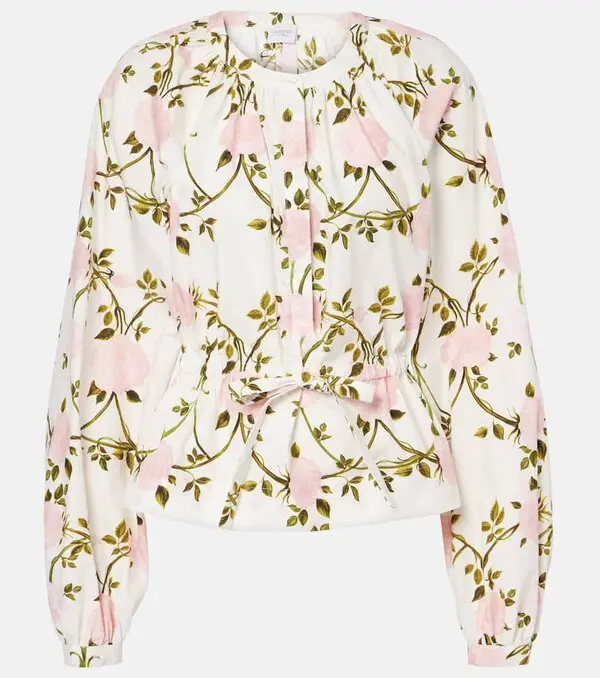 Giambattista Valli Floral Cotton Blouse - White
