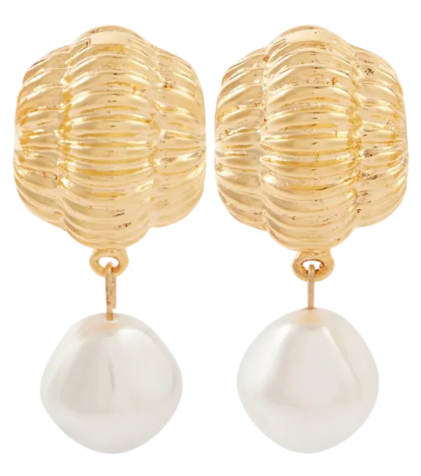 JENNIFER BEHR Asha Faux Pearl Earrings - Gold