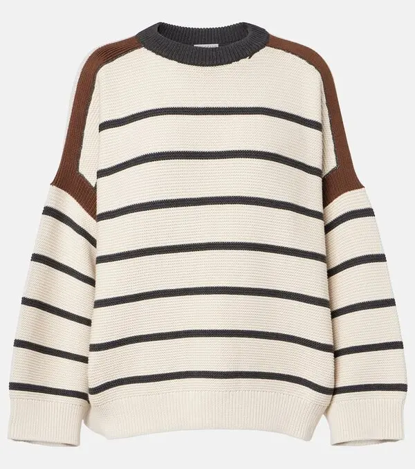 Brunello Cucinelli Striped Cotton Sweater - Multicoloured