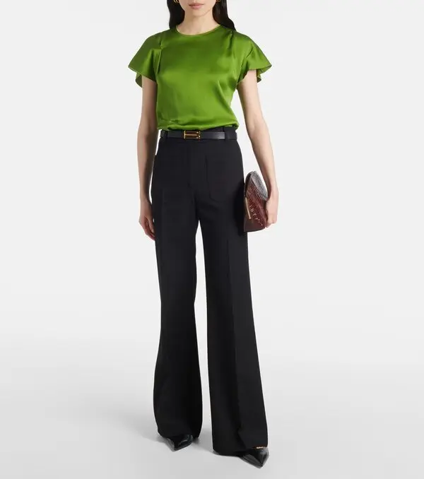 Victoria Beckham Satin Top - Green