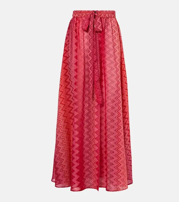 Missoni Chevron Silk Maxi Skirt