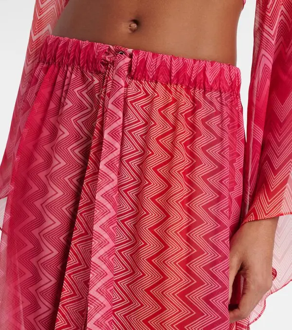 Missoni Chevron Silk Maxi Skirt