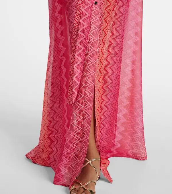 Missoni Chevron Silk Maxi Skirt