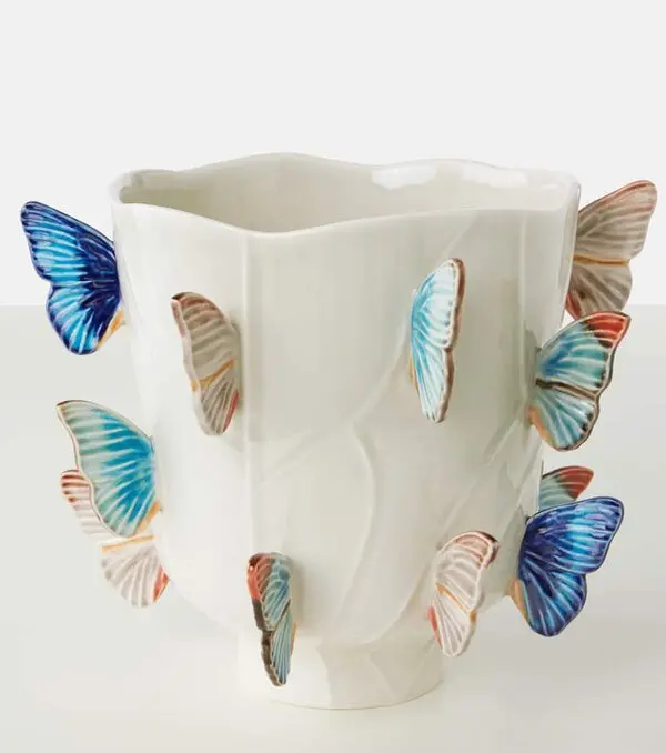 BORDALLO PINHEIRO By Claudia Schiffer Cloudy Butterflies Large Vase