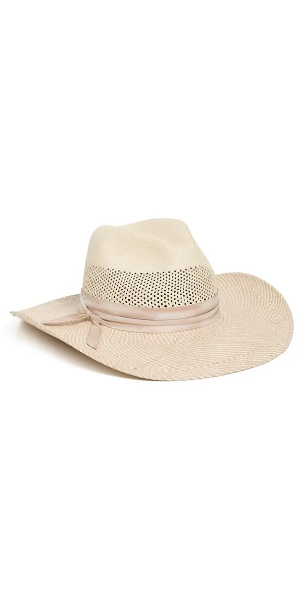Freya Mesquite Straw Panama Hat - Natural/blush