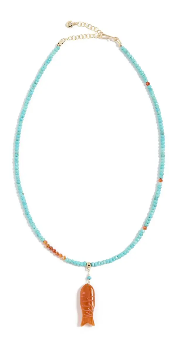 Brinker & Eliza Ischia Necklace - Turquoise/cornelian