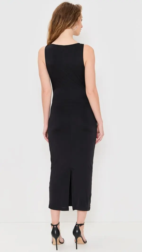 good american ruched midi dress Good American Bust Cup Midi Dress in Black001