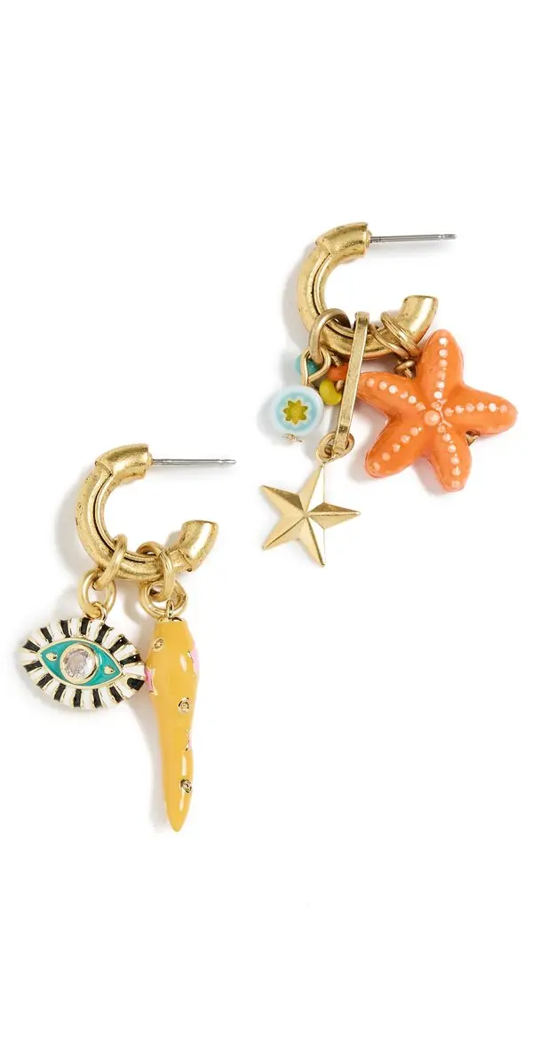 ELIZABETH COLE Staryu Charm Earrings - Multi