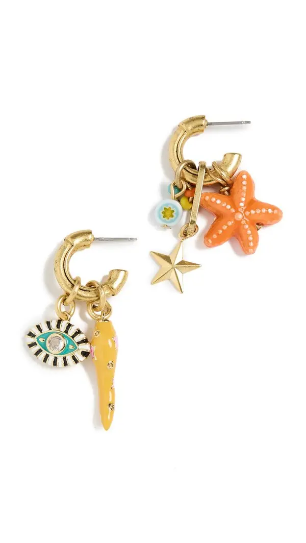 ELIZABETH COLE Staryu Charm Earrings
