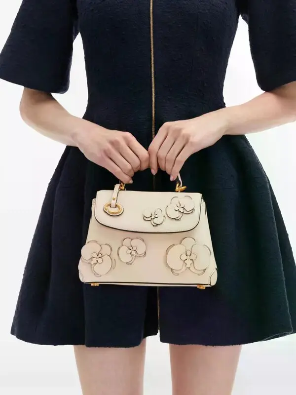 Oscar De La Renta Laser-cut Orchid Mini Poppy Tote Bag - Neutrals