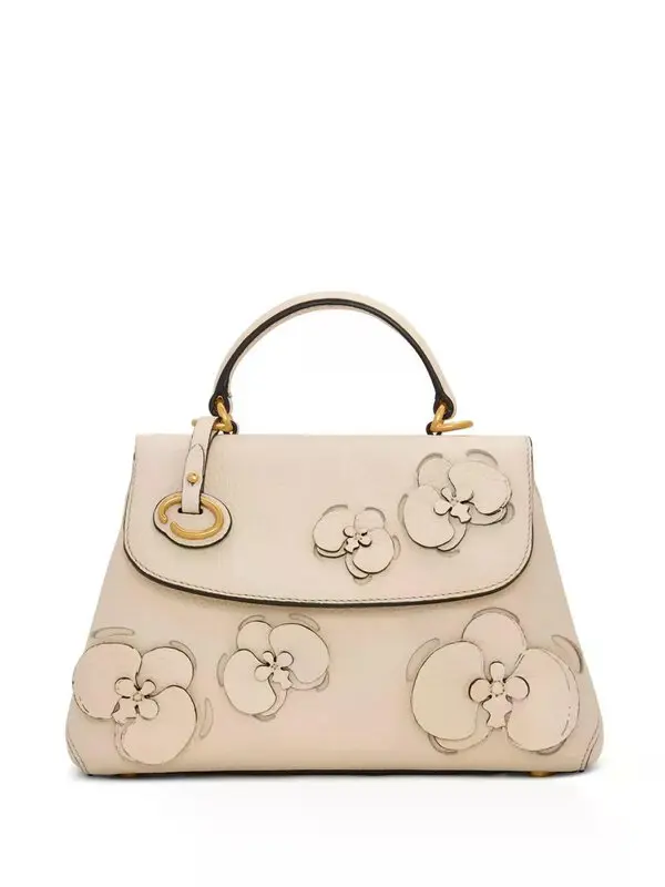 Oscar De La Renta Laser-cut Orchid Mini Poppy Tote Bag - Neutrals