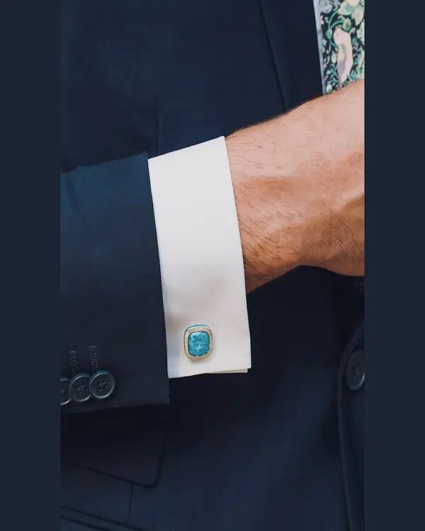 Tateossian Apatite Doppione Cushion Cufflinks