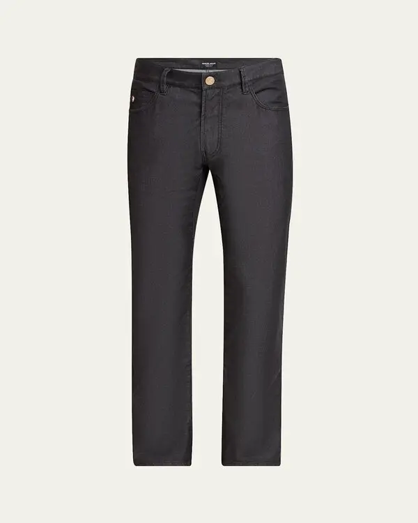 Giorgio Armani Cotton-silk Five-pocket Pants