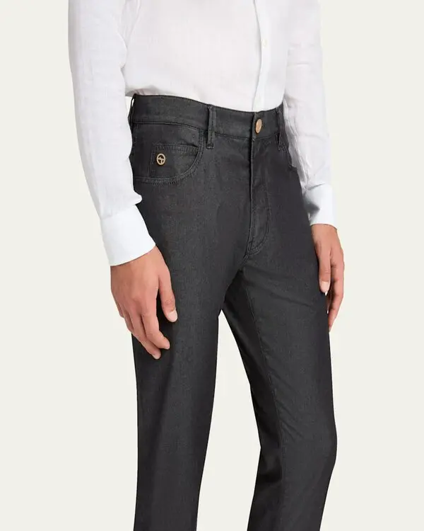 Giorgio Armani Cotton-silk Five-pocket Pants