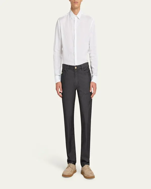 Giorgio Armani Cotton-silk Five-pocket Pants